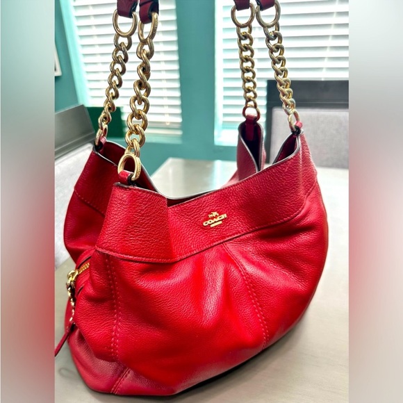 Coach | Bags | Gorgeous Coach Red Satchel Compartments Shoulder Bag ...